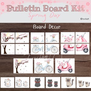 Hello Spring Bulletin Board Kit Classroom Decor L Happy Spring Bulletin ...