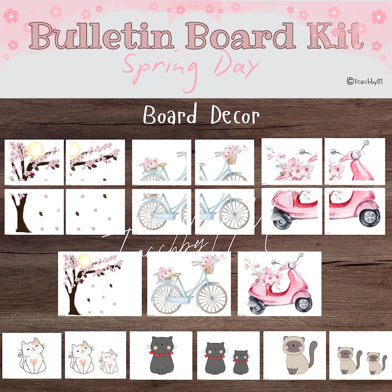 Hello Spring Bulletin Board Kit: Classroom Decor (PDF & PNG) - Etsy