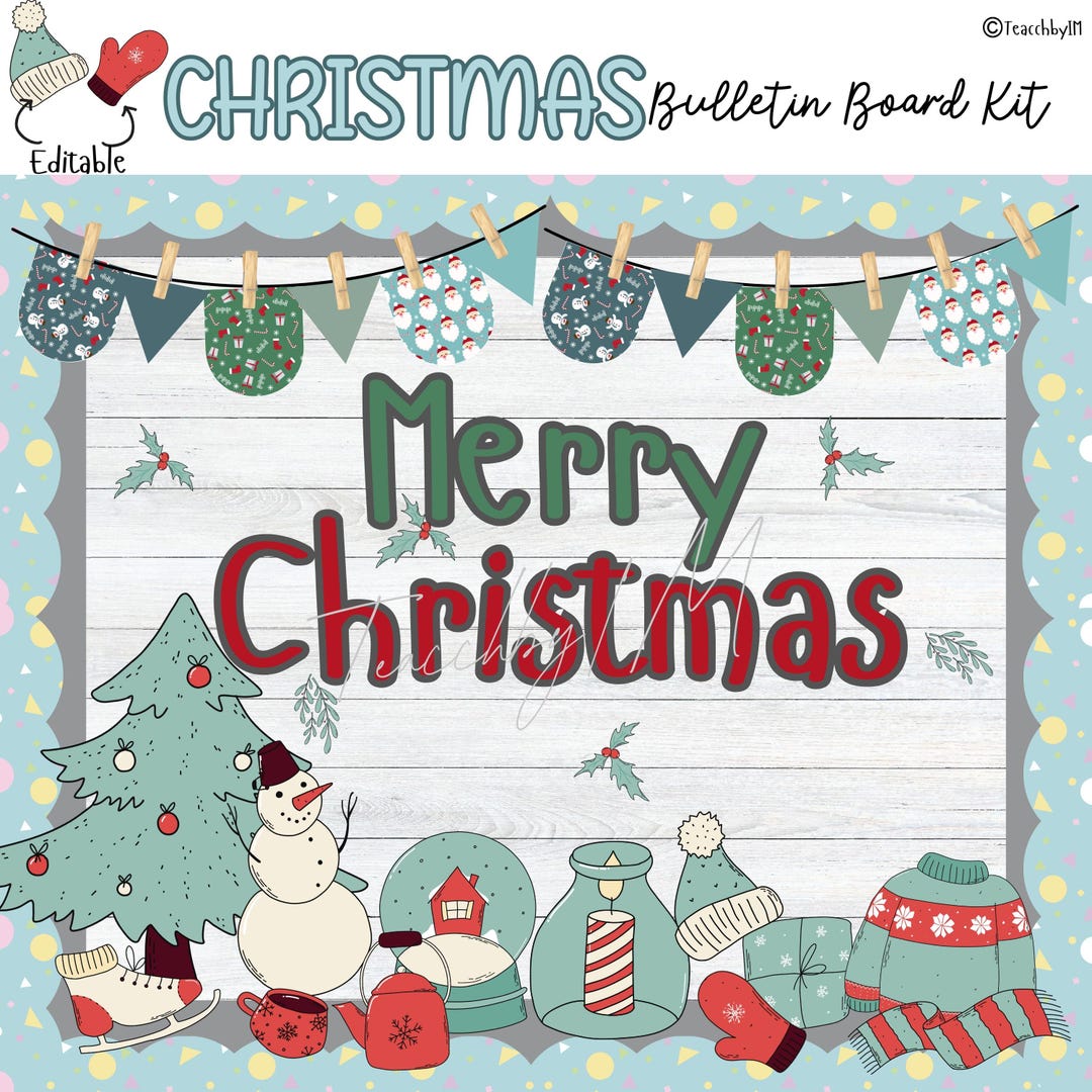 Christmas Bulletin Board Kit: Classroom Decor (PDF & PPT) - Etsy