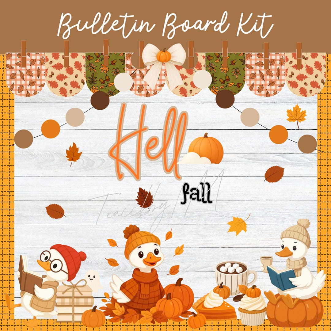 Hello Fall Bulletin Board Kit: Classroom Decor (PDF & PPT) - Etsy