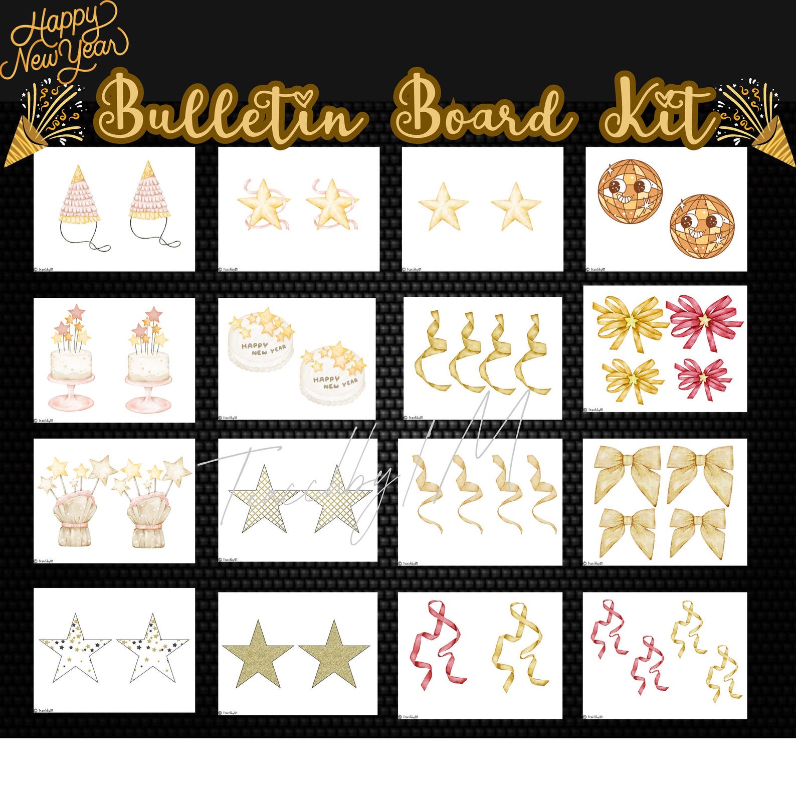 Happy New Year Bulletin Board Kit L January Bulletin Board L Shine ...