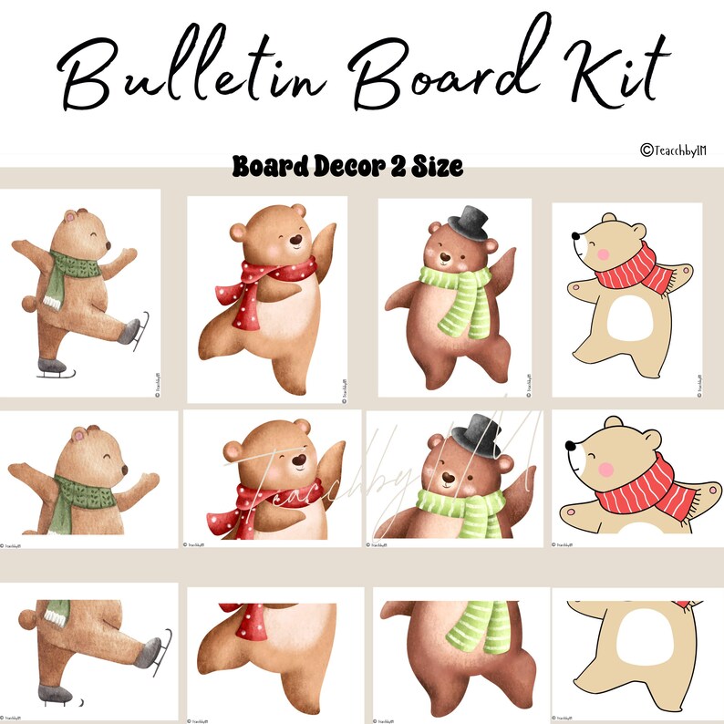 Bear Winter Bulletin Board Kit: Classroom Decor (PDF) - Etsy
