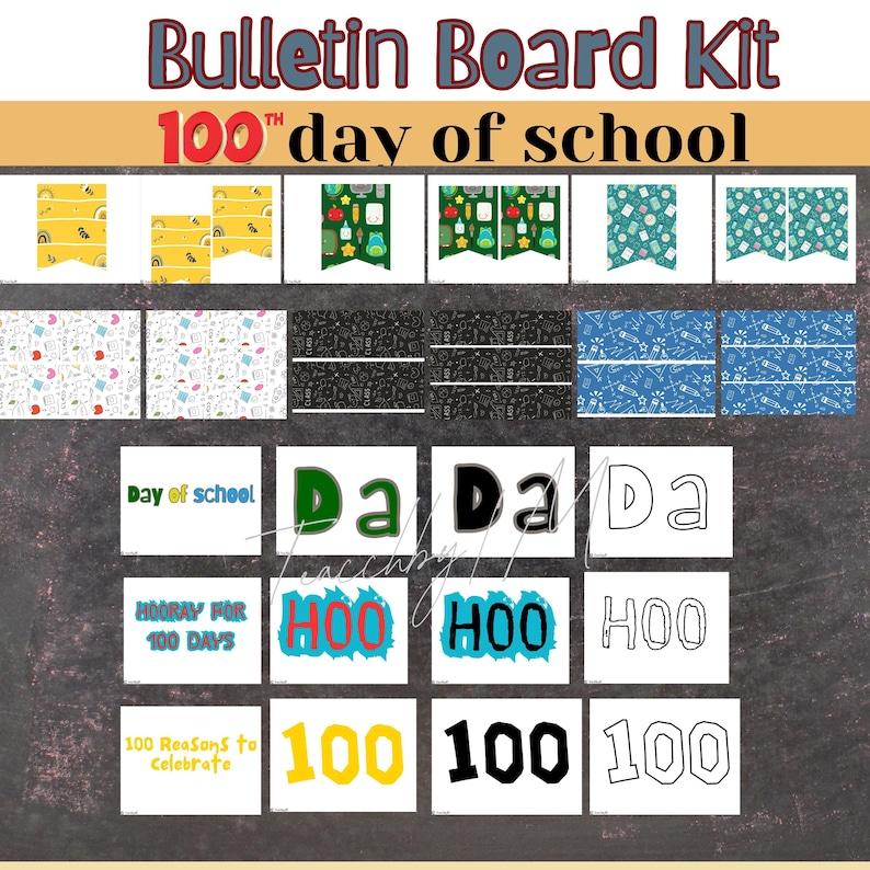 100 Days of School Bulletin Board & Classroom Decor and Editable ...