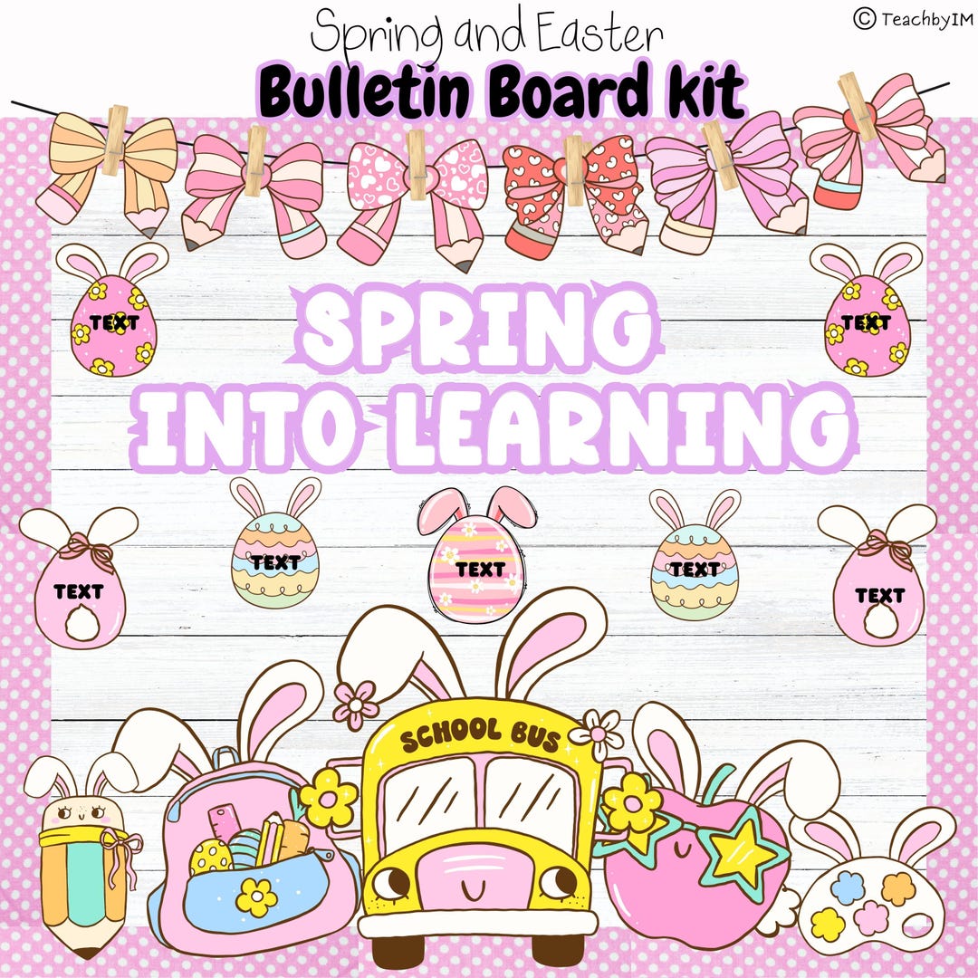 Spring Into Learning Bulletin Board Kit Printable Easter Classroom ...