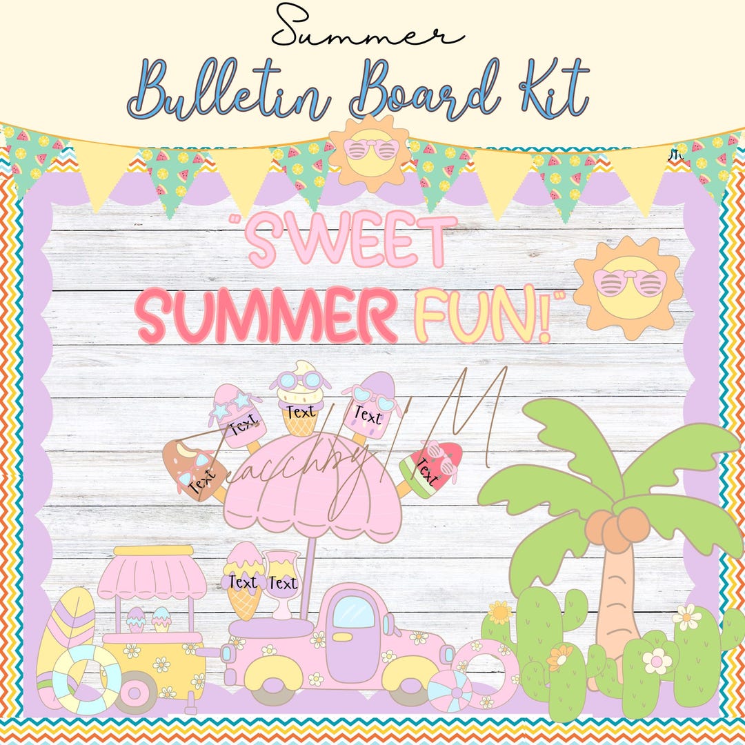Sweet Summer Fun! Bulletin Board Kit L Rolling Into Summer Door Decor L ...