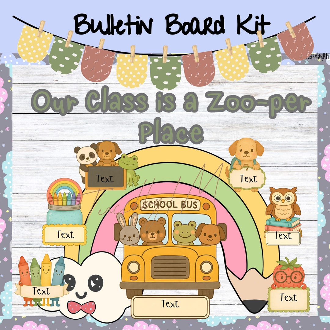 Zoo-themed Classroom Bulletin Board Kit: Back to School Decor (PDF ...