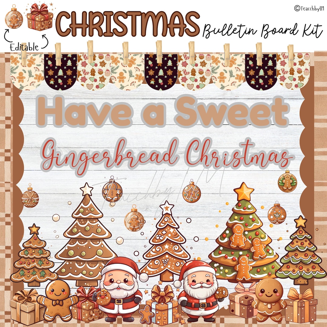 Gingerbread Man Christmas Bulletin Board Decor: Printable Classroom ...