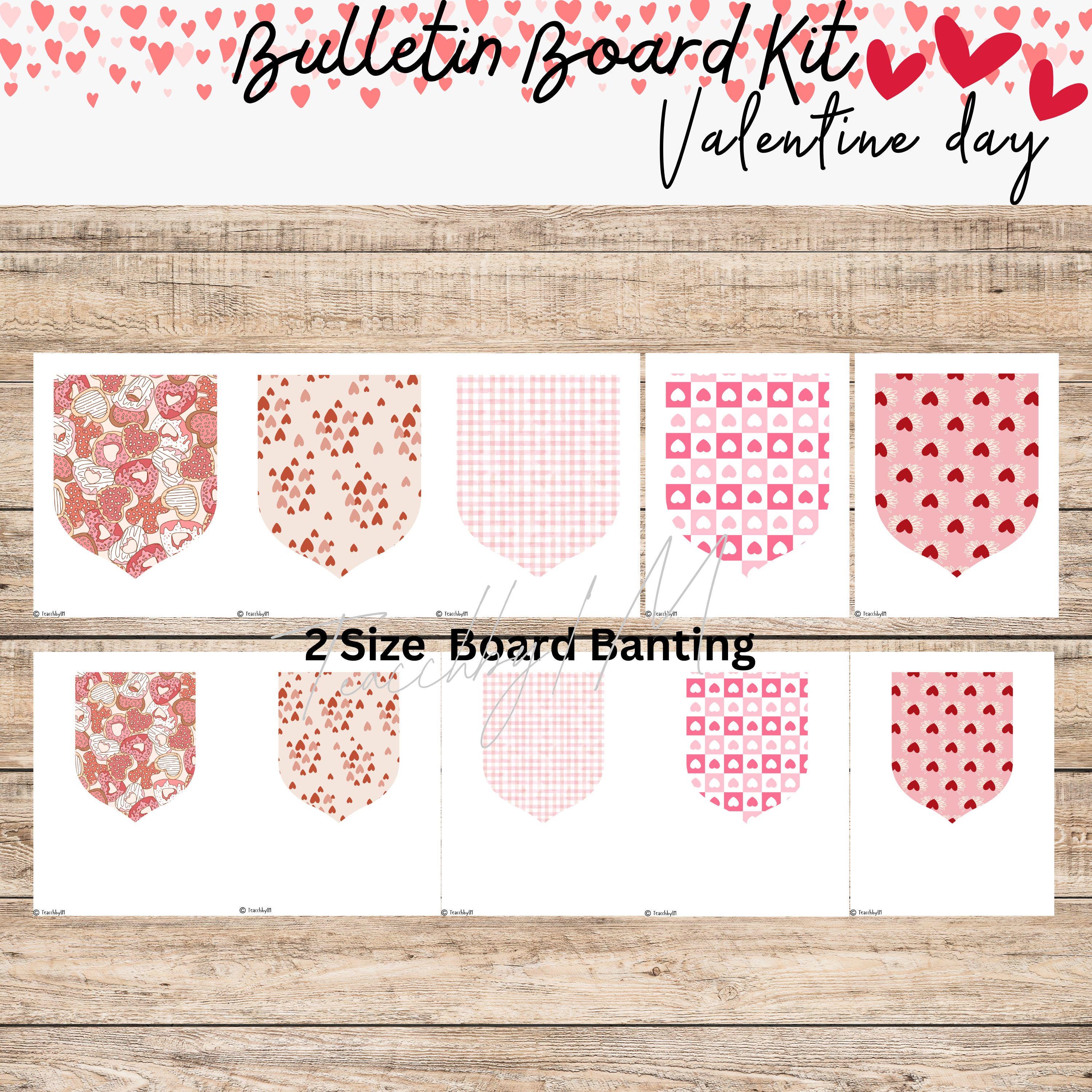 Valentine's Day Bulletin Board Kit, Happy Valentine Door Decor ...