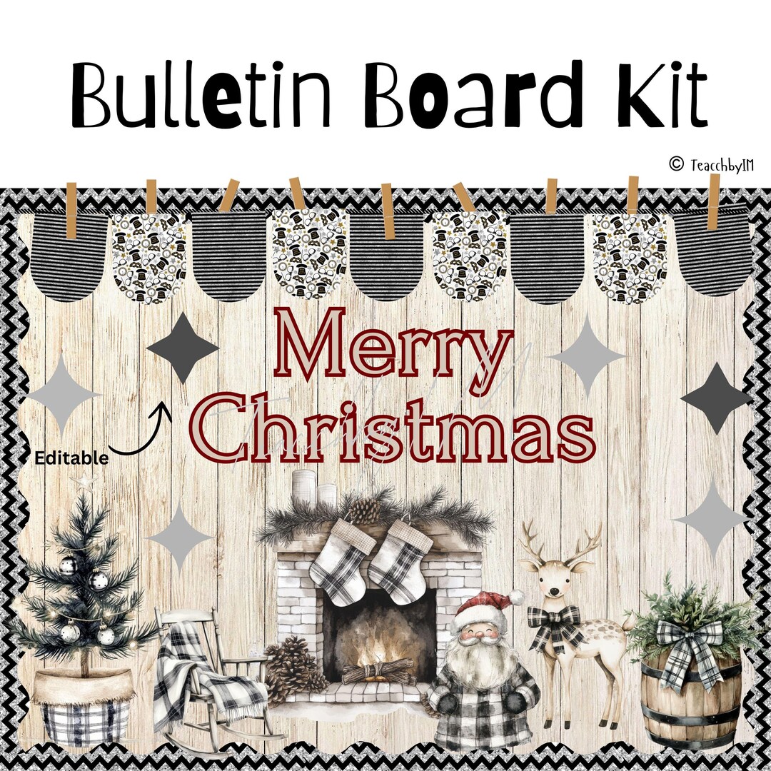 Merry Christmas Classroom Decor Printable | Cozy Bulletin Board Decor ...