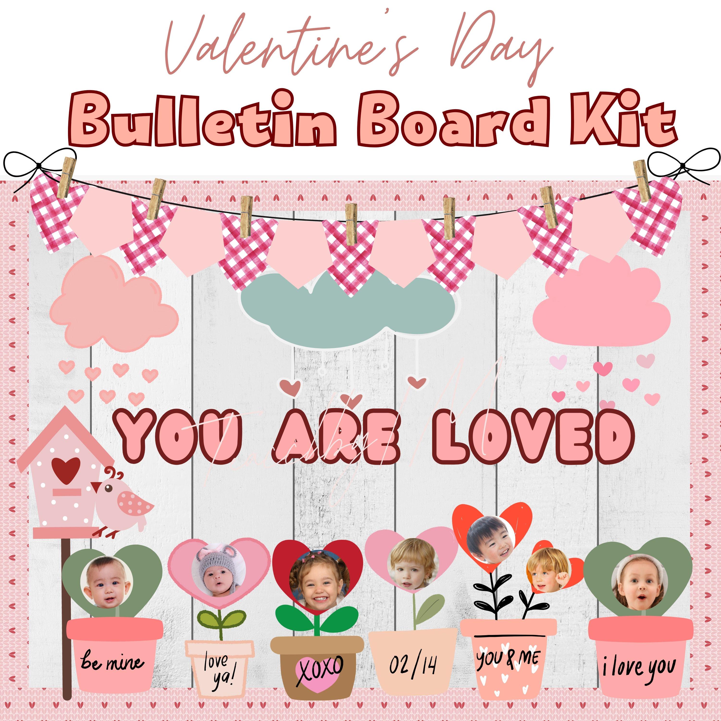Valentine's Day Bulletin Board Kit: You Are Loved, Printable Decor (PDF ...
