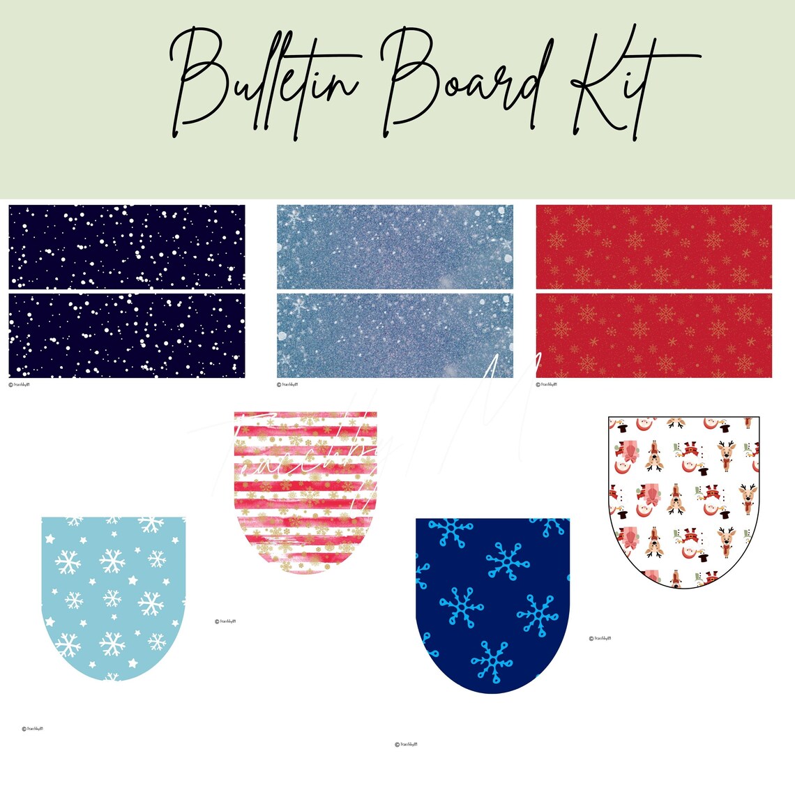 Christmas Village Bulletin Board Kit: Cozy Classroom Decor (printable ...