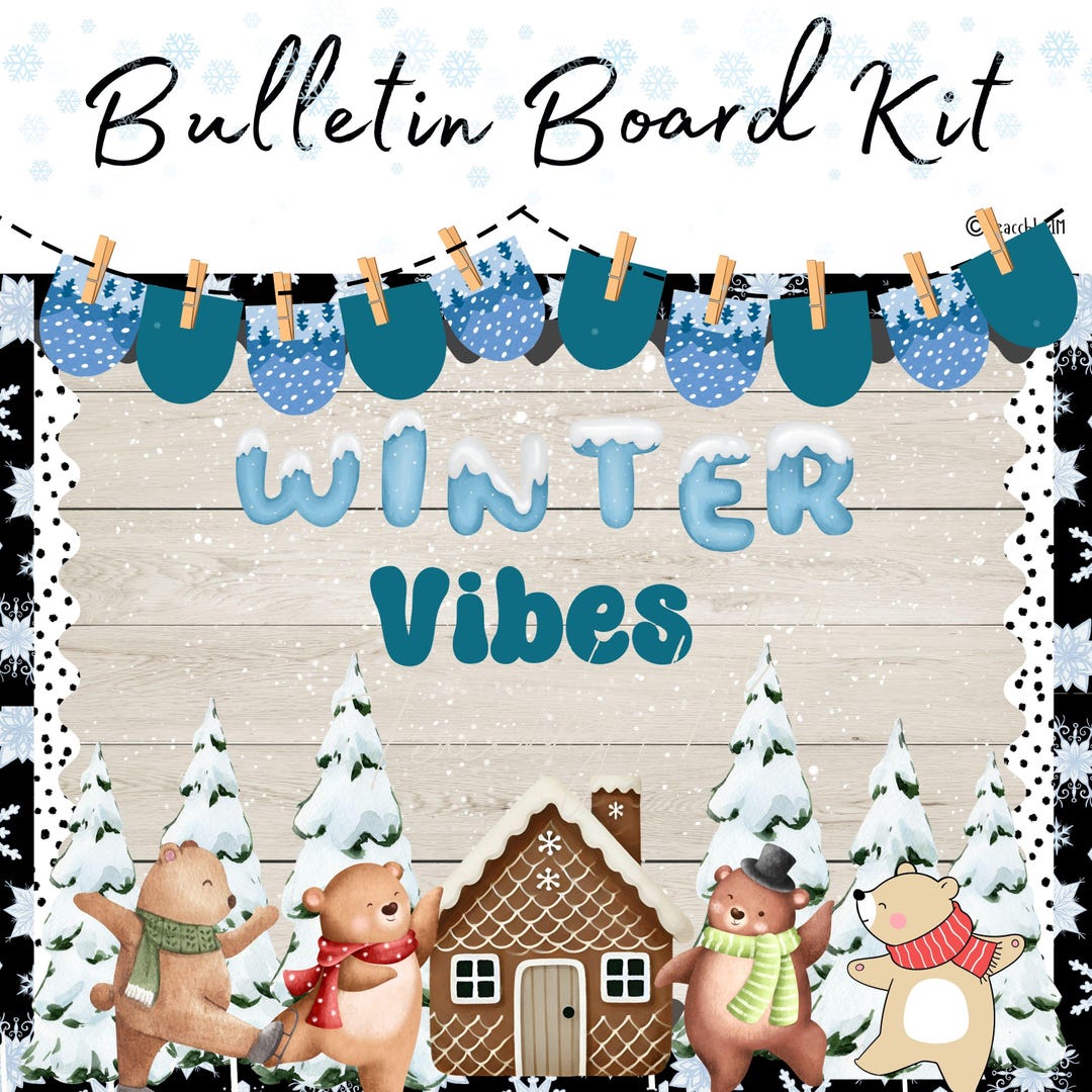 Bear Winter Bulletin Board Kit: Classroom Decor (PDF) - Etsy