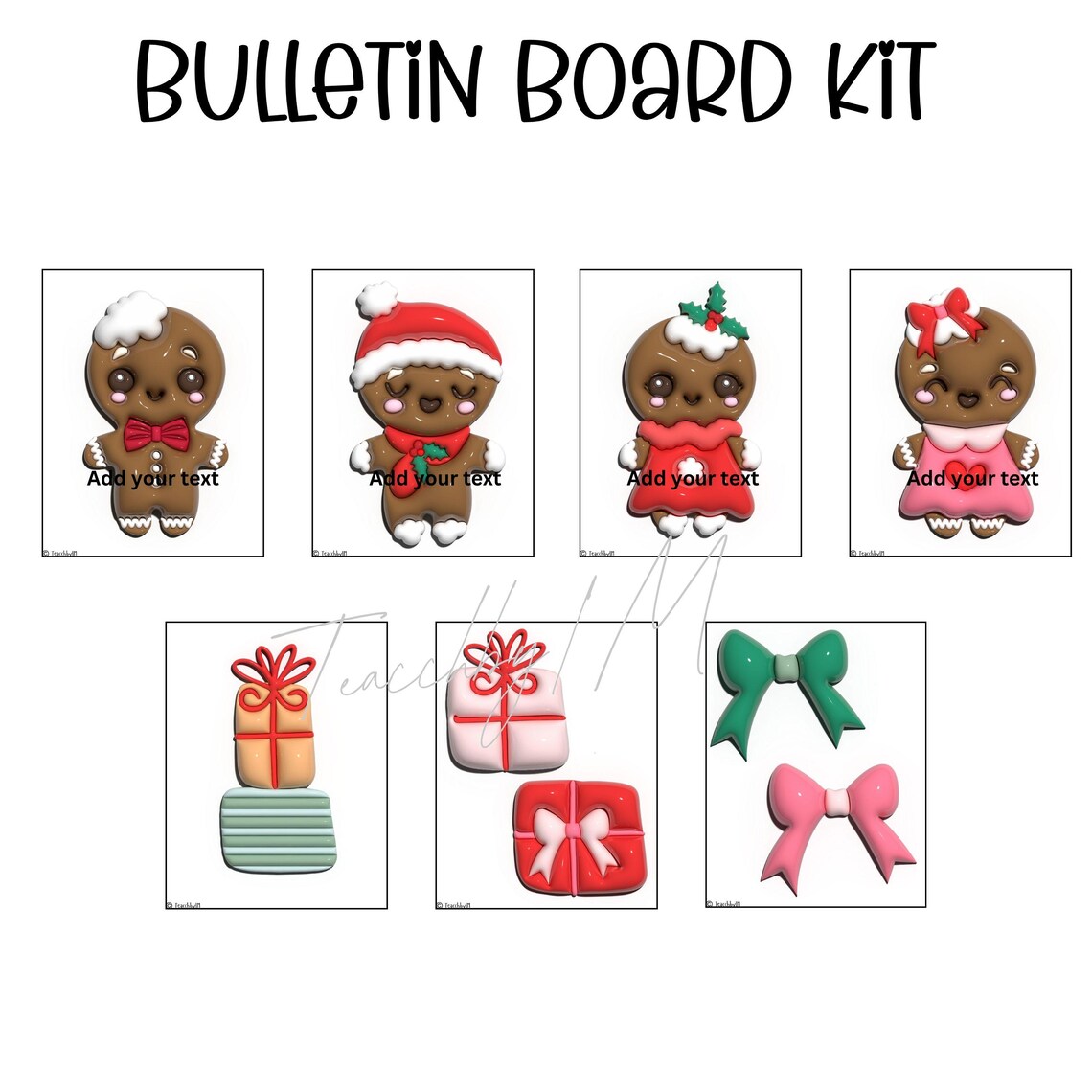 Merry Christmas Bulletin Board Kit | Happy Holidays Christmas Decor ...