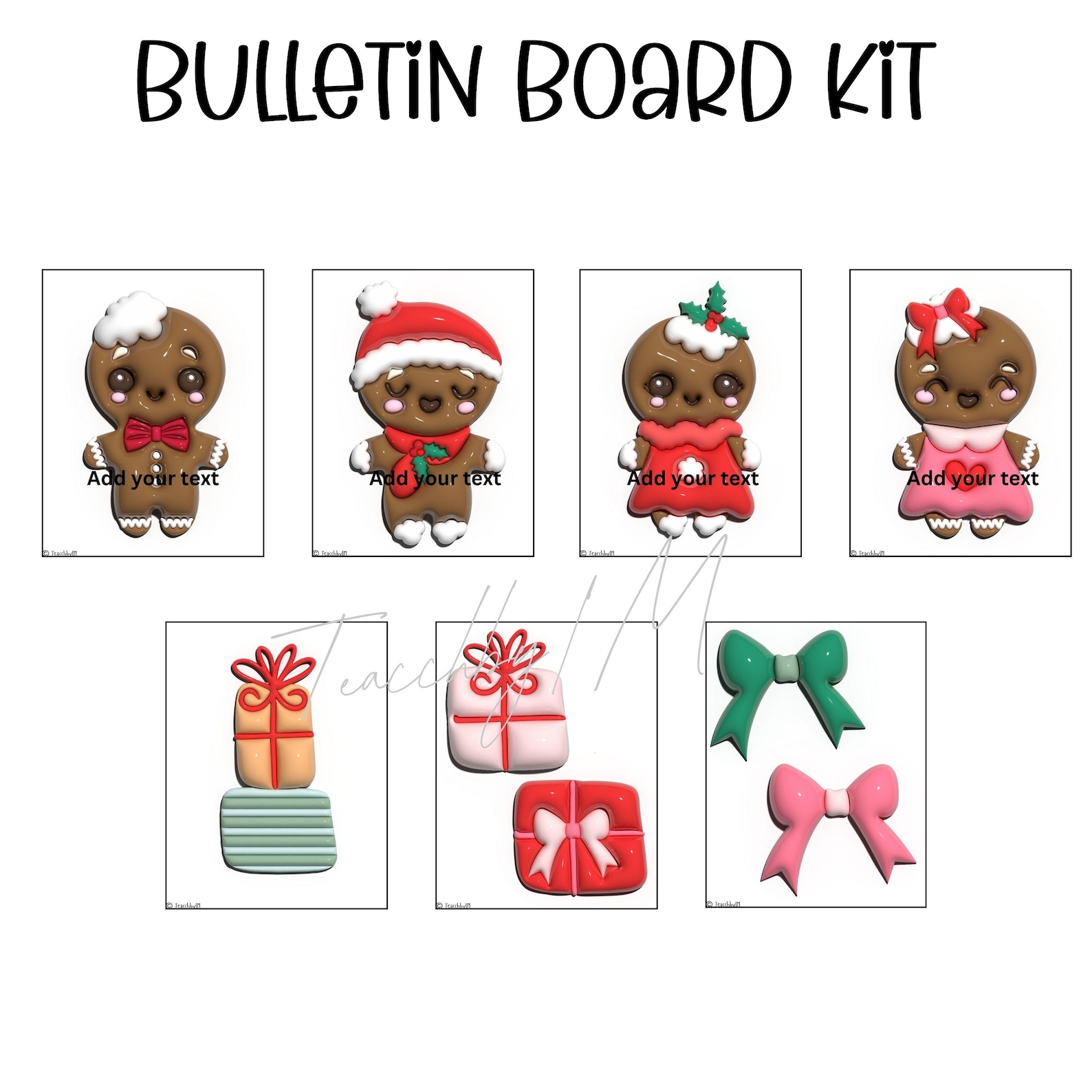 Merry Christmas Bulletin Board Kit | Happy Holidays Christmas Decor ...