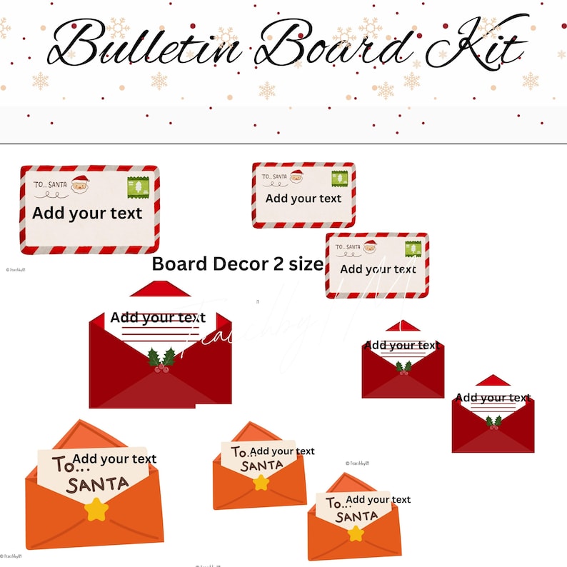 Letters to Santa Bulletin Board Kit L Merry Christmas Classroom Decor ...