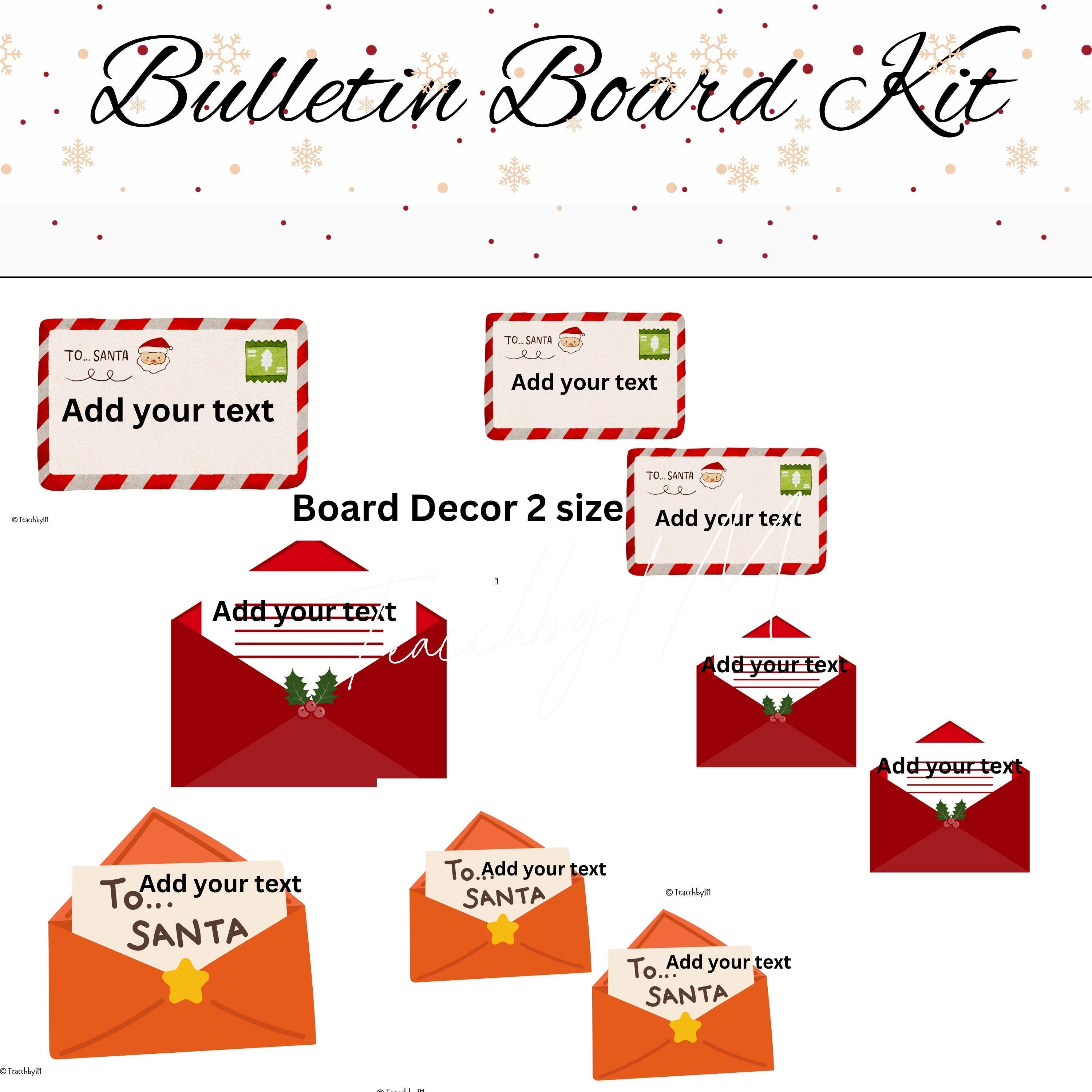 Letters to Santa Bulletin Board Kit L Merry Christmas Classroom Decor ...