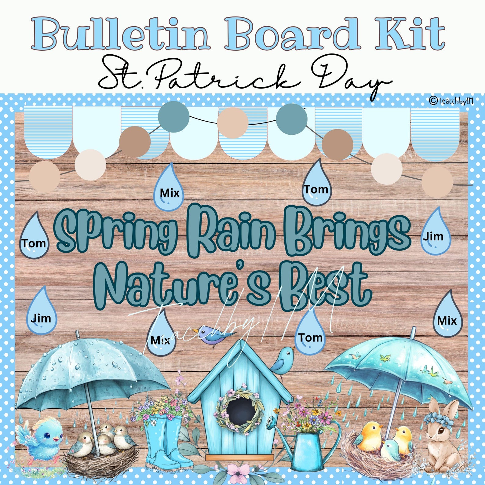 April Showers Bring May Birds & Blossoms Bulletin Board Kit L Let’s ...