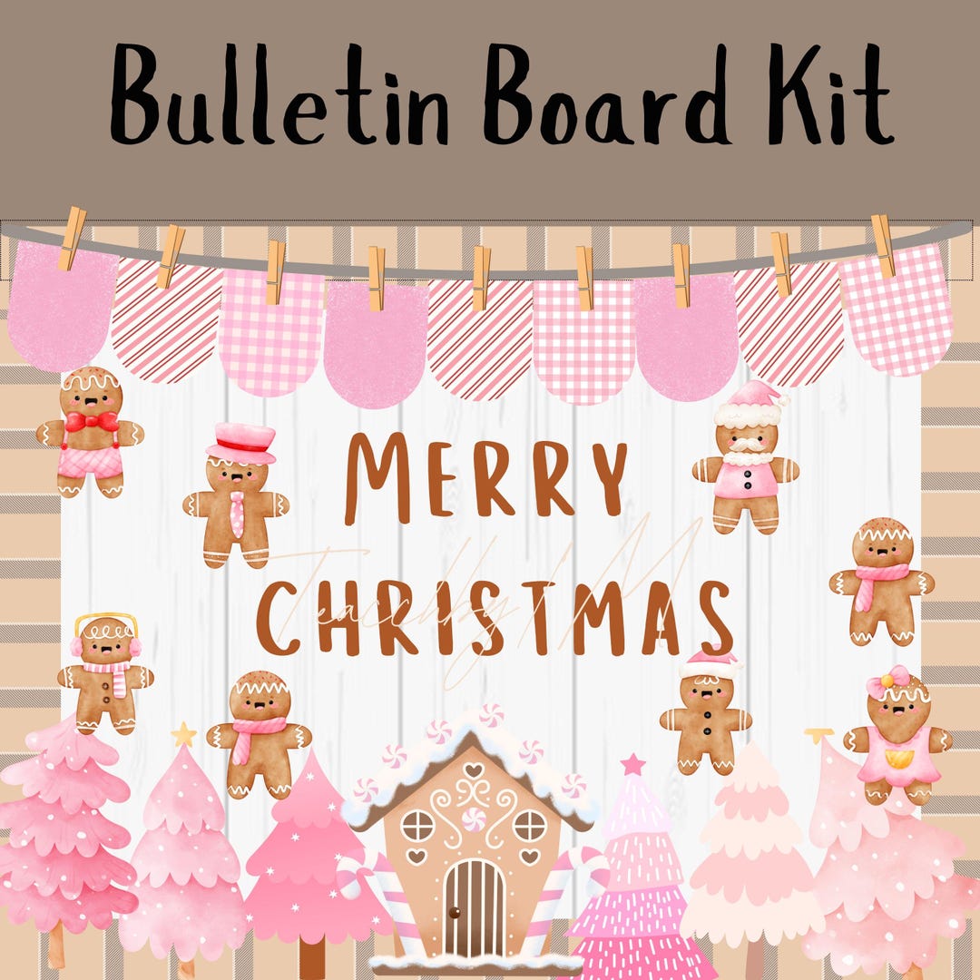 Christmas Bulletin Board Kit | Merry Christmas Classroom Decor | Holly ...