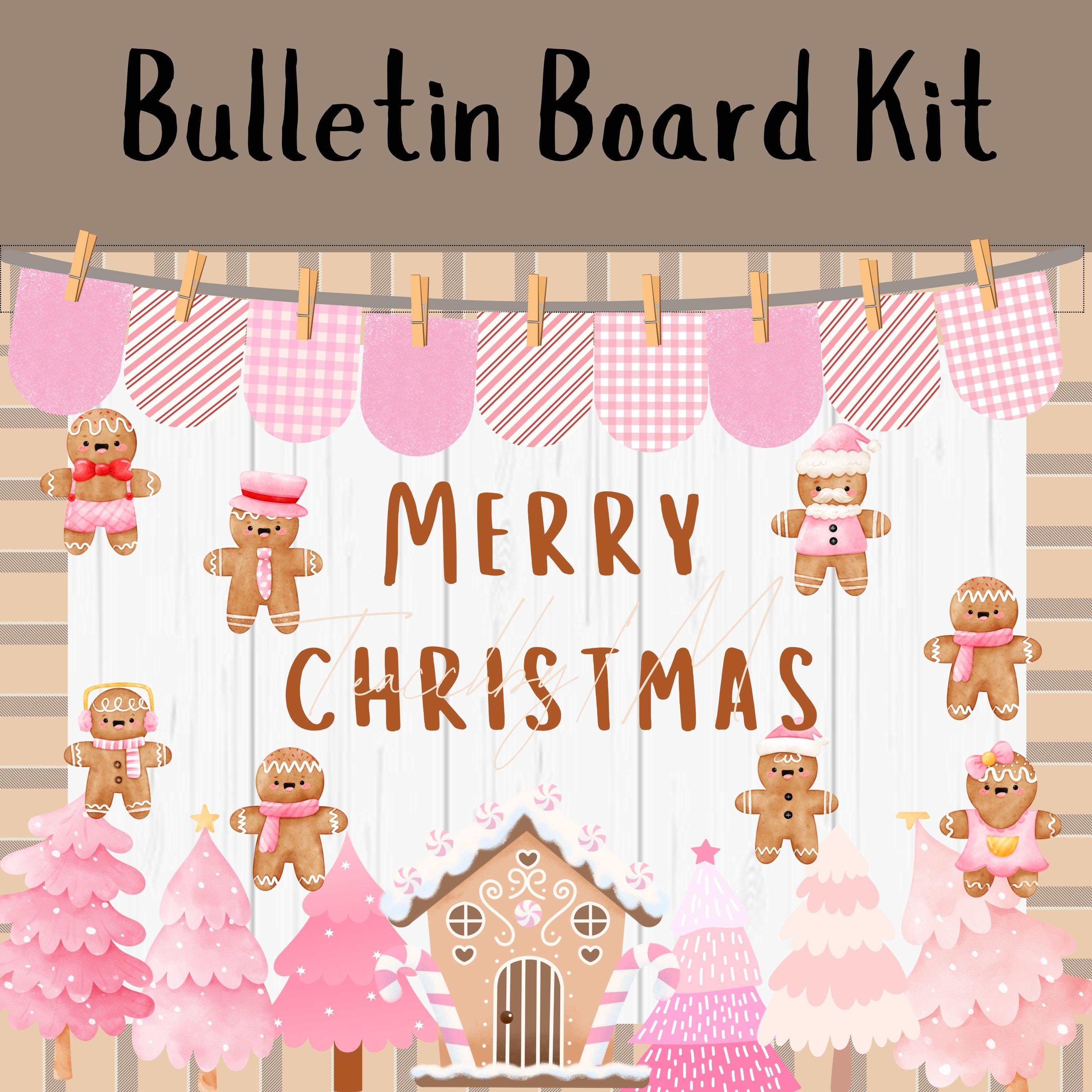 Christmas Bulletin Board Kit | Merry Christmas Classroom Decor | Holly ...