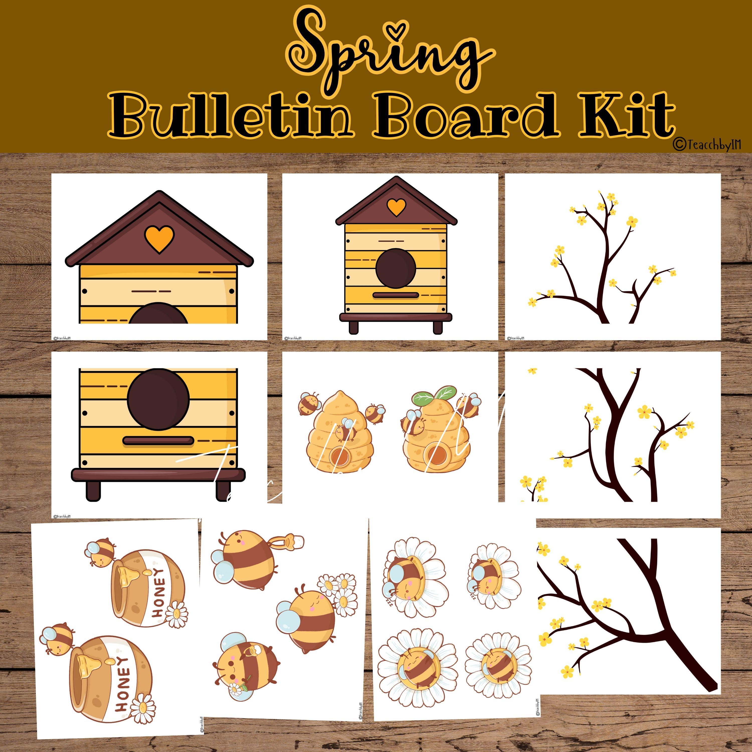 Bloom & Bee Happy Bulletin Board Kit Classroom Decor L Buzzing Into a ...