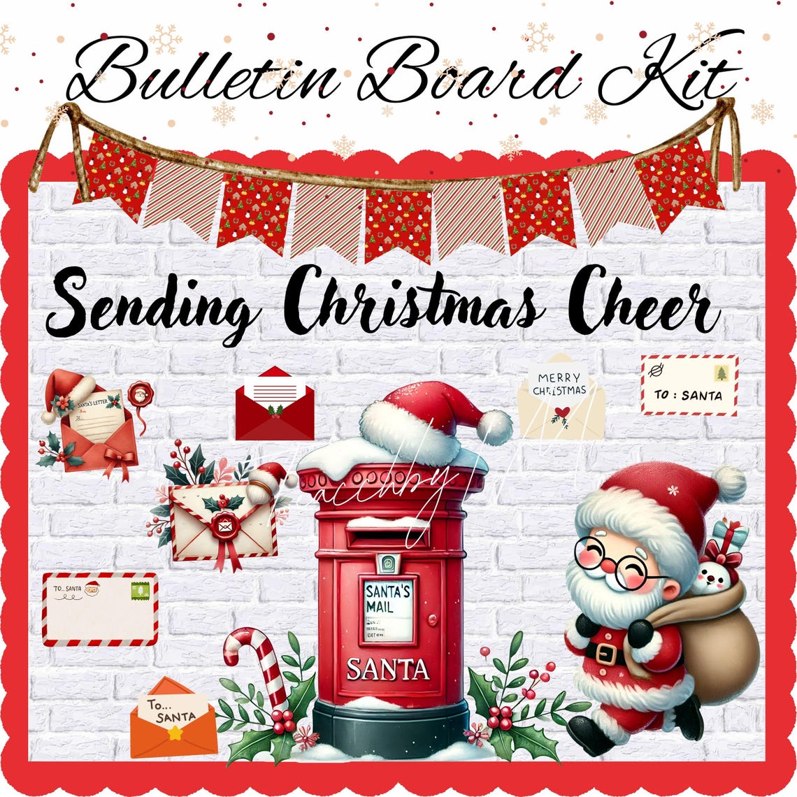 Letters to Santa Bulletin Board Kit L Merry Christmas Classroom Decor ...