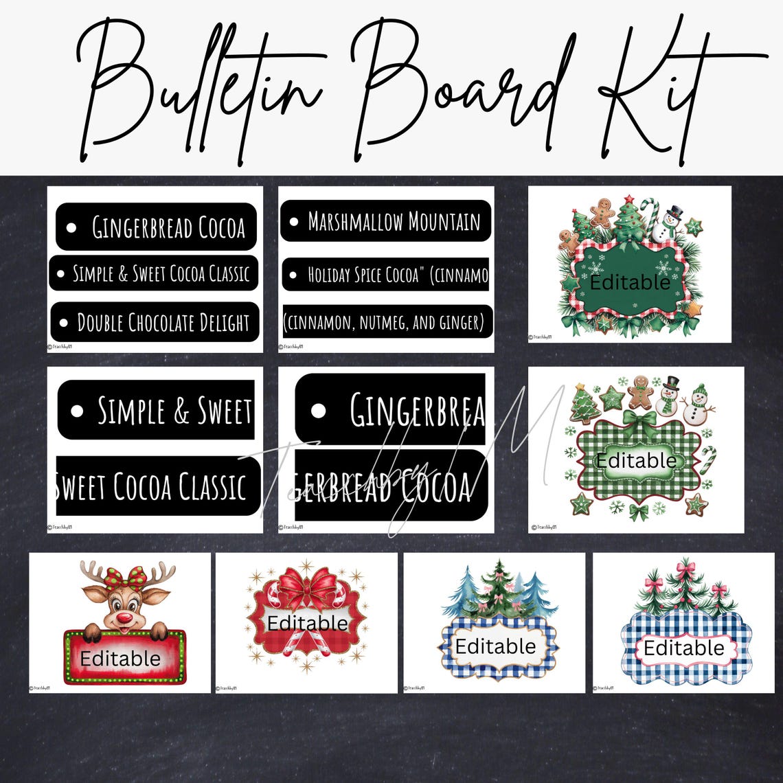 Hot Cocoa Bar Menu Bulletin Board Kit (printable PDF, PTT) - Etsy