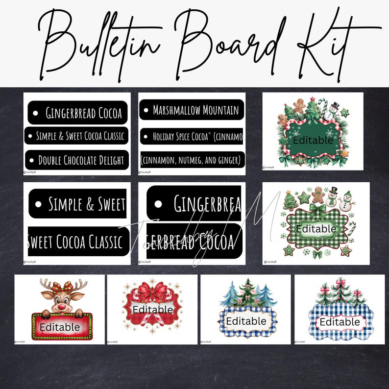 Hot Cocoa Bar Menu Bulletin Board Kit (printable PDF, PTT) - Etsy