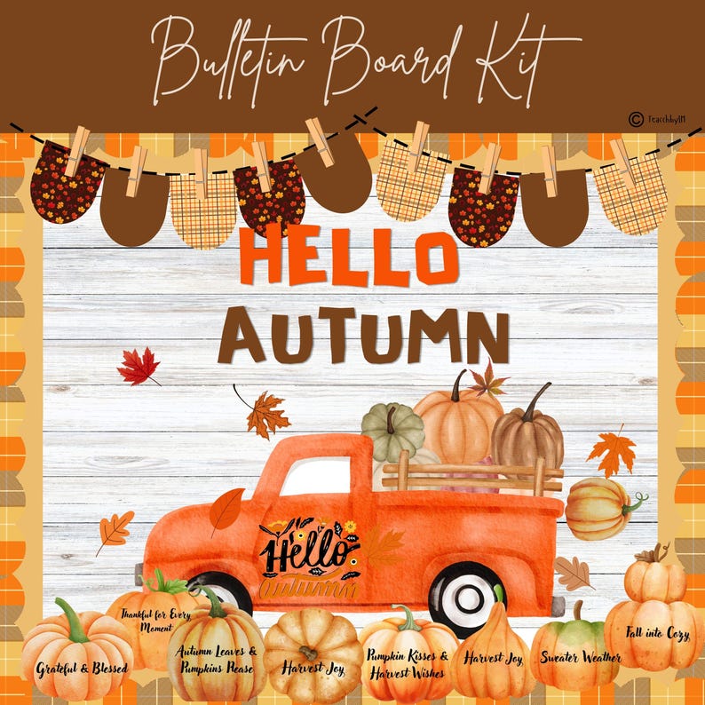 Hello Autumn Bulletin Board Kit: Classroom Decor (PDF Download - Etsy