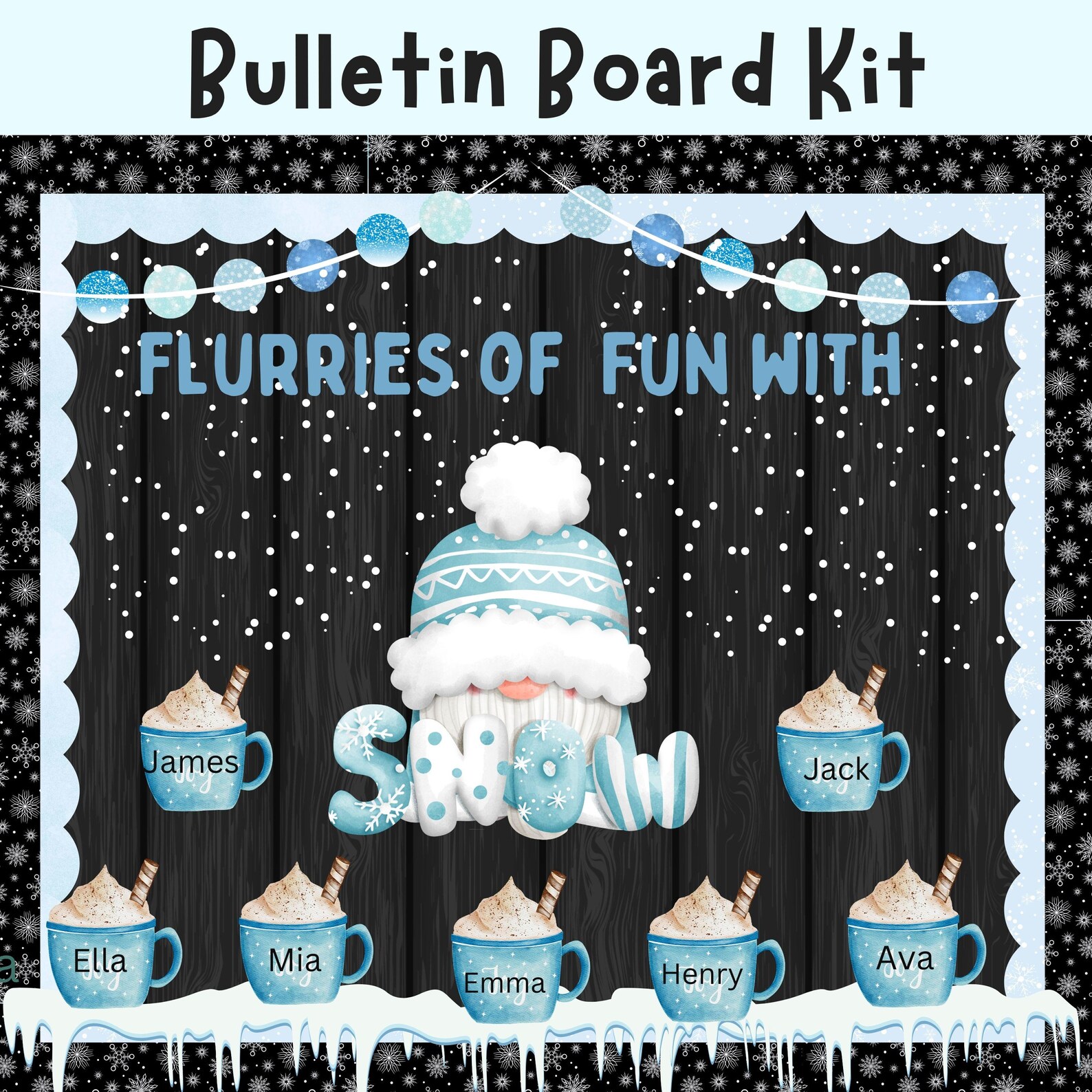 Snow Day Bulletin Board Kit: Winter Classroom Decor (PDF) - Etsy
