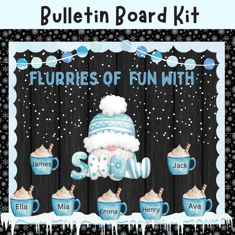 Snow Day Bulletin Board Kit: Winter Classroom Decor (PDF) - Etsy
