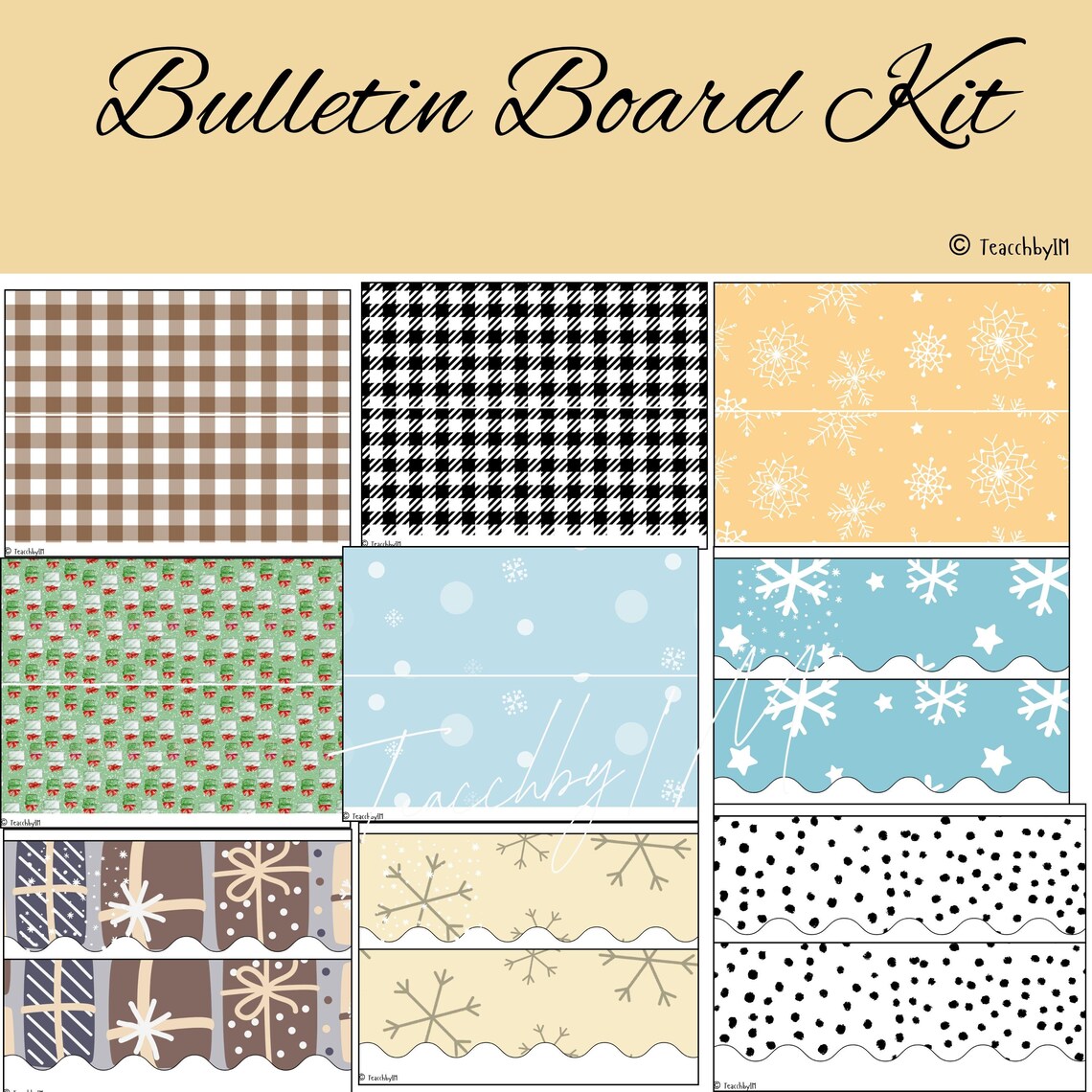 Christmas Highland Cow Bulletin Board Kit Classroom Decor L MOO RRY ...