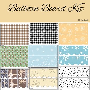Christmas Highland Cow Bulletin Board Decor Kit (PDF) - Etsy