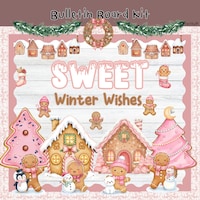Christmas Bulletin Board Kit | Candy Cane Bulletin Board | Cute Pastel ...