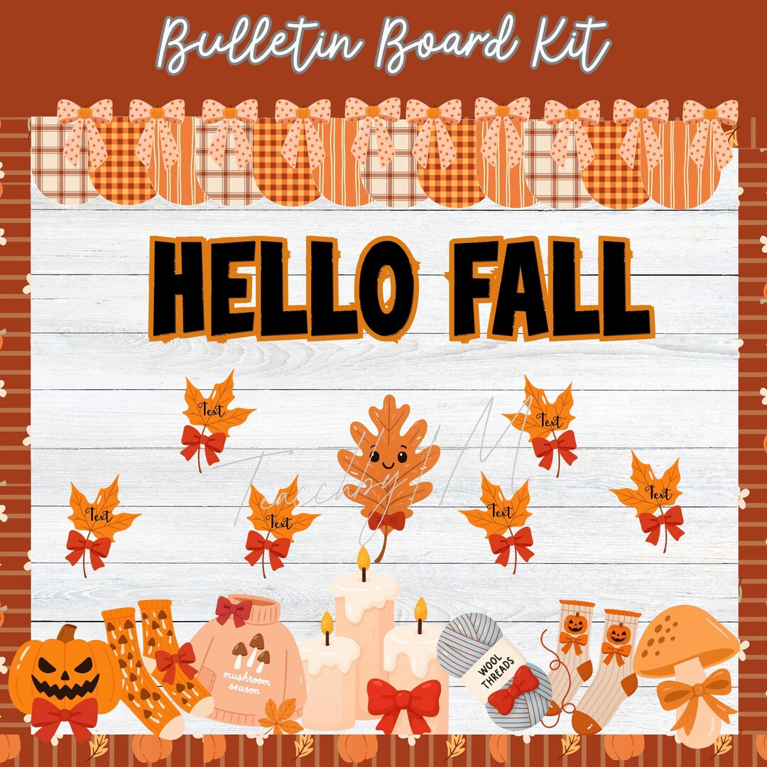 Hello Fall Bulletin Board Kit L School Bulletin Board Classroom Decor L ...