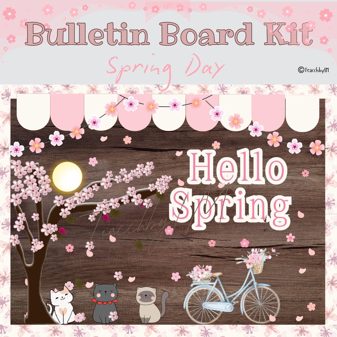 Hello Spring Bulletin Board Kit: Classroom Decor (PDF & PNG) - Etsy