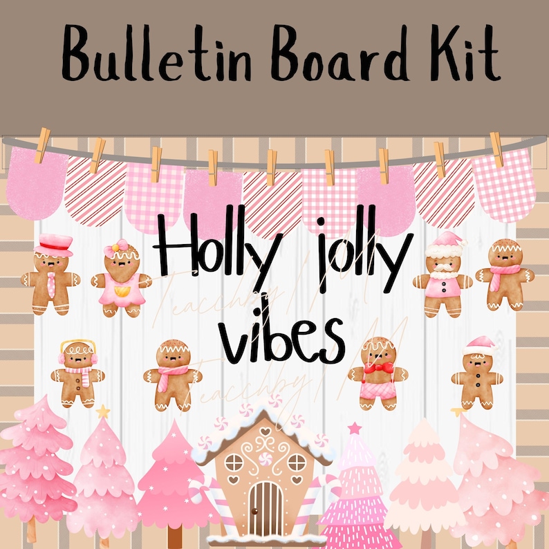 Christmas Bulletin Board Kit | Merry Christmas Classroom Decor | Holly ...