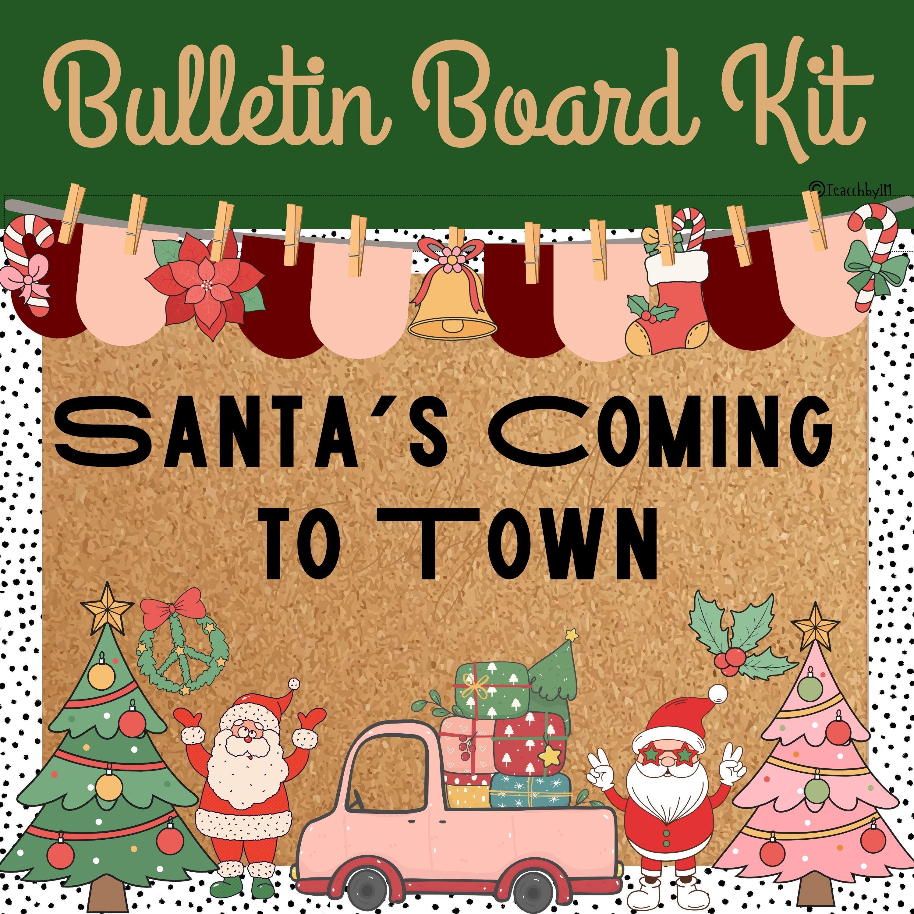 Merry Christmas Bulletin Board Kit | Happy Holiday Decor | Christmas ...