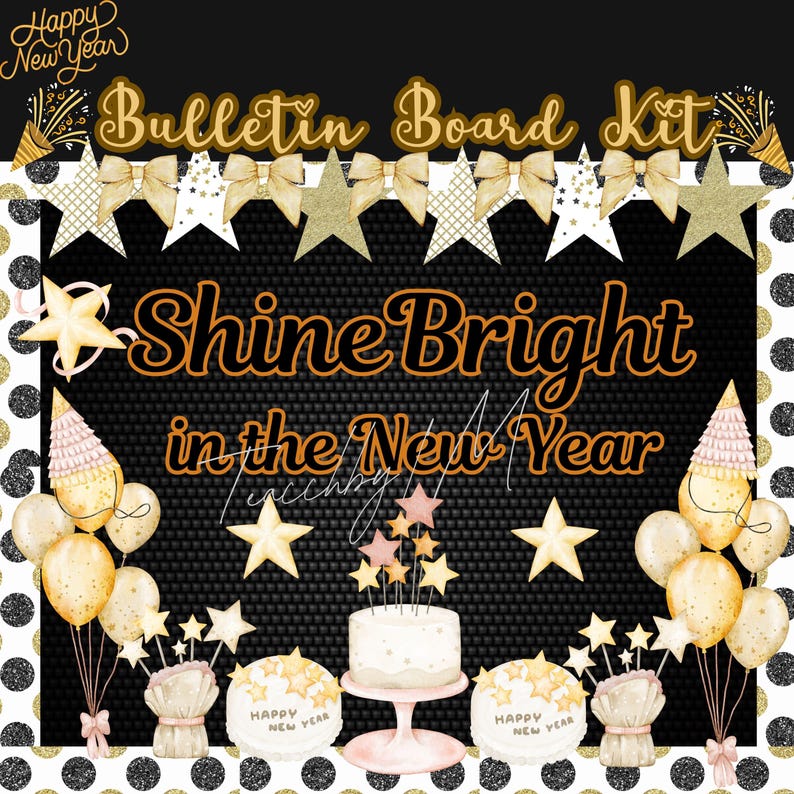 Happy New Year Bulletin Board Kit L January Bulletin Board L Shine ...