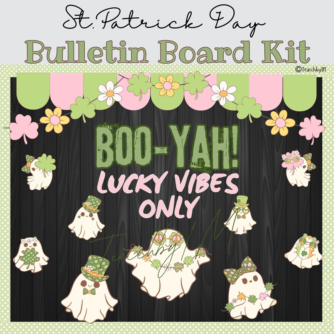 Groovy Retro St. Patrick’s Ghost Bulletin Board Kit L Get Your Groove ...