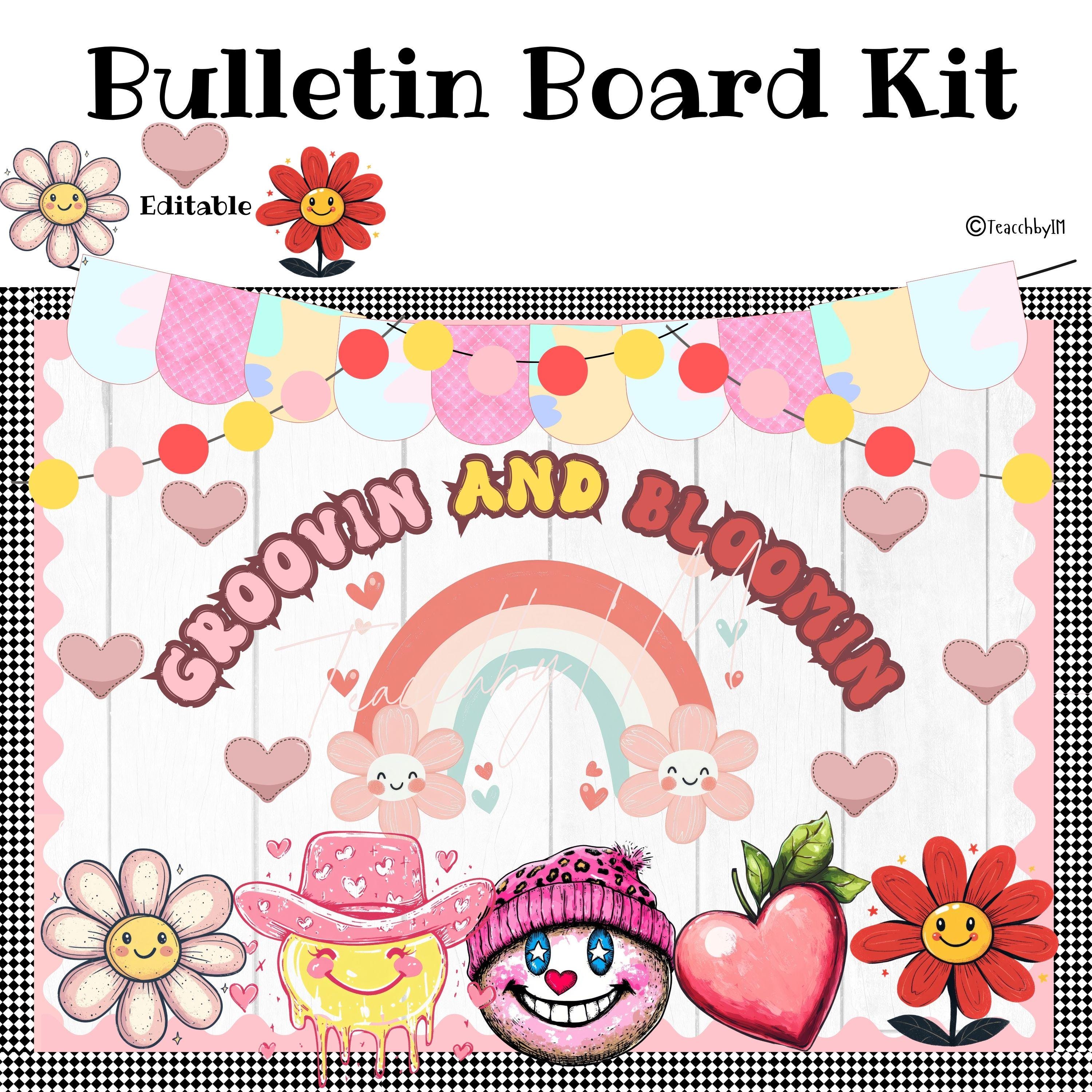 Valentine's Day Bulletin Board Kit, Groovin and Bloomin Door Decor ...
