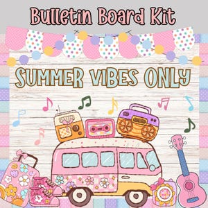 Catch the Summer Party Vibes Bulletin Board Kit L Summer Time Door ...