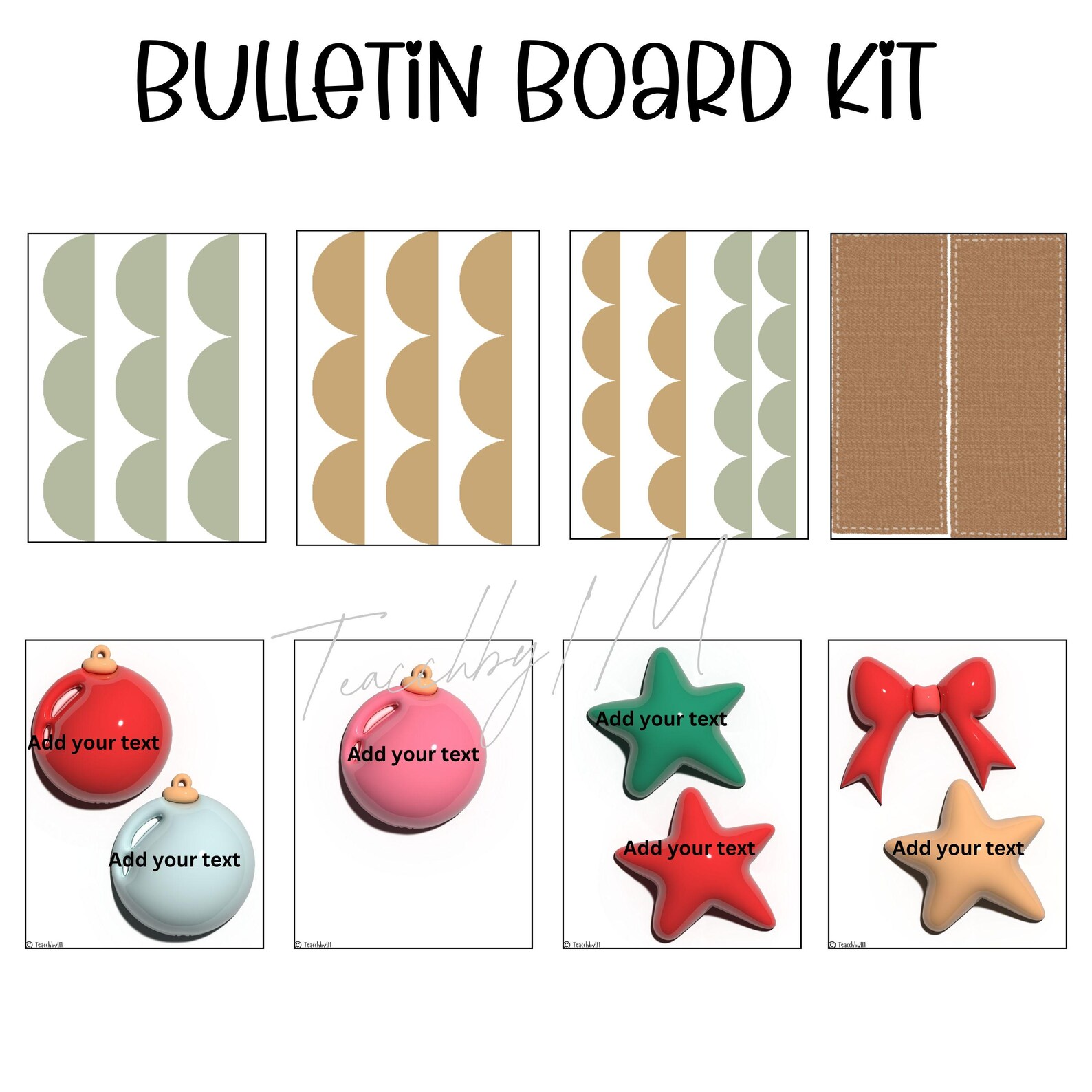 Merry Christmas Bulletin Board Kit | Happy Holidays Christmas Decor ...