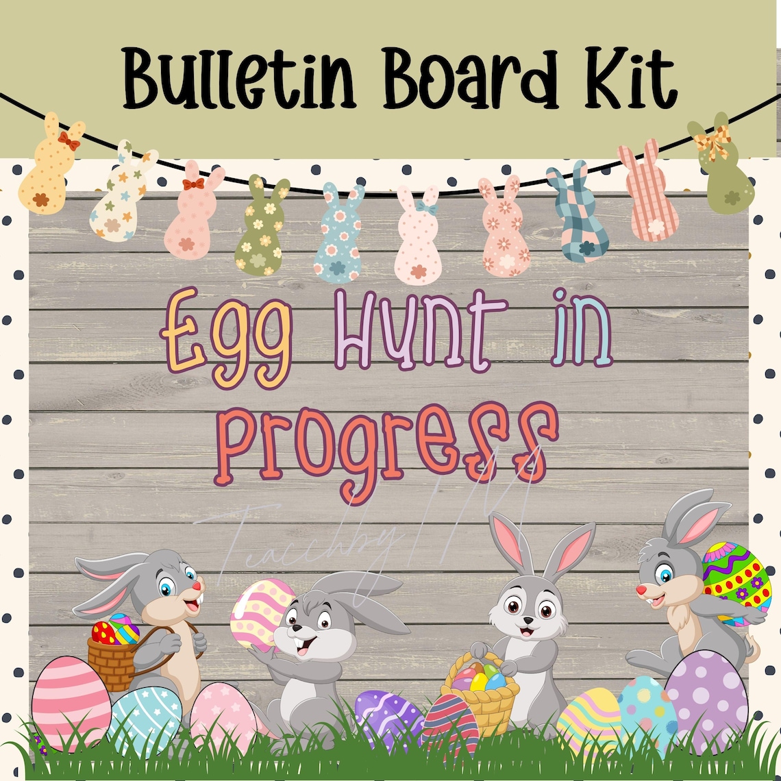 Hoppy Easter Bulletin Board Kit: Classroom Spring Decor (PDF & PPT) - Etsy