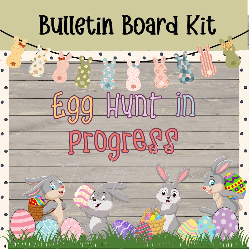 Hoppy Easter Bulletin Board Kit: Classroom Spring Decor (PDF & PPT) - Etsy