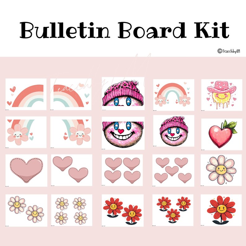 Valentine's Day Bulletin Board Kit, Groovin and Bloomin Door Decor ...