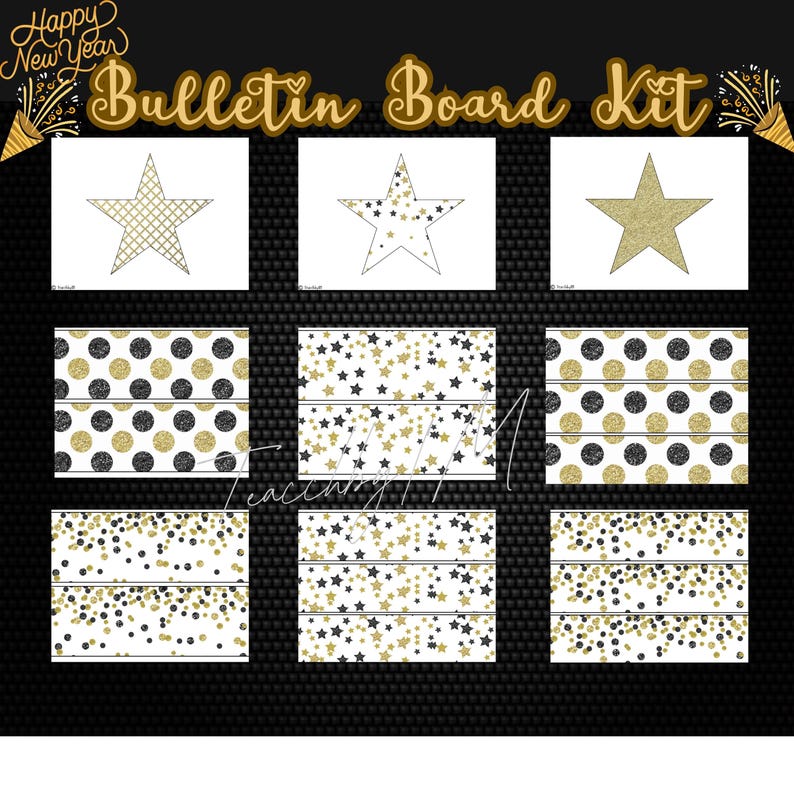New Year Bulletin Board Kit: Printable Classroom Decor (PDF, PNG, PPT ...