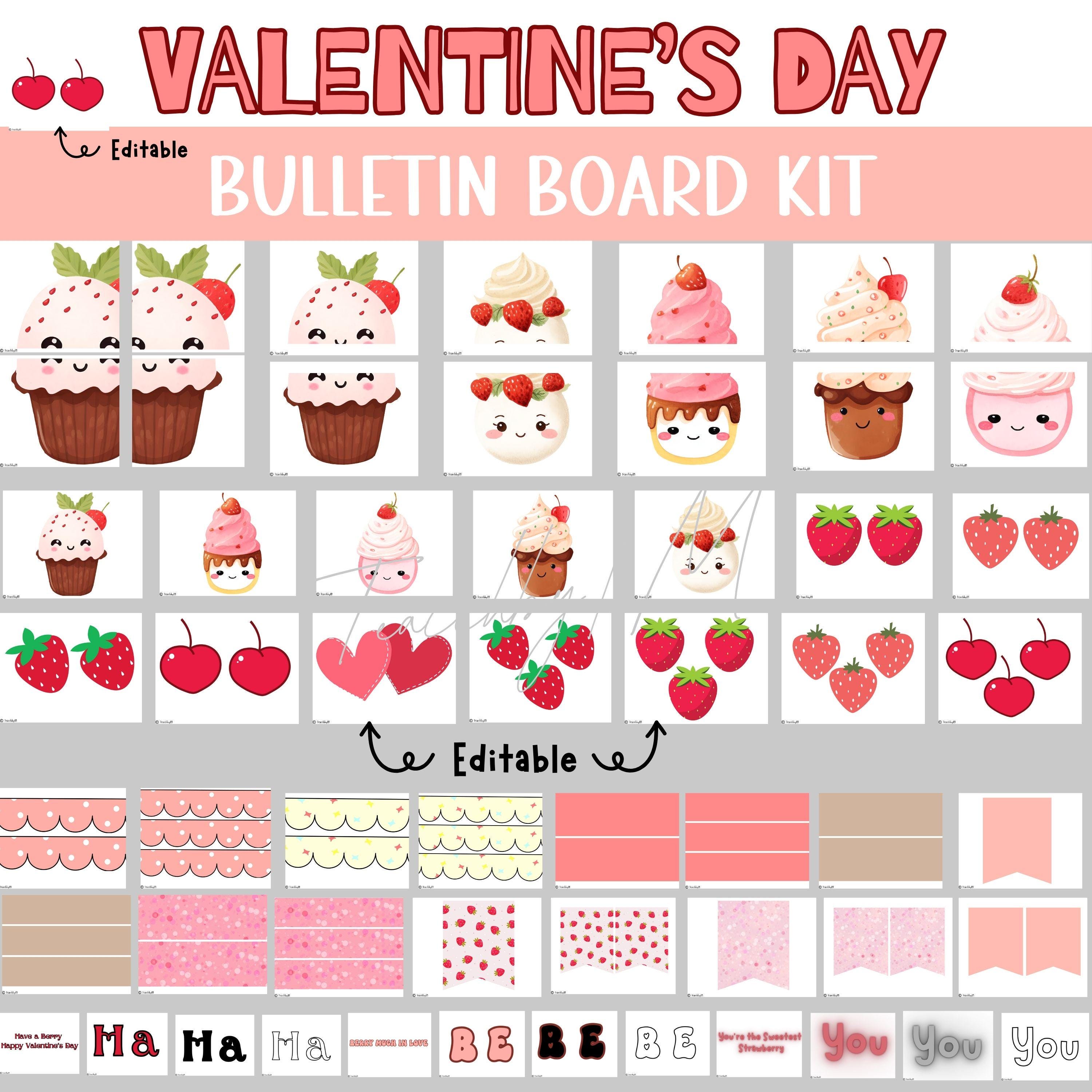 Valentine's Day Bulletin Board Kit, Have a Berry Happy Valentines Day ...