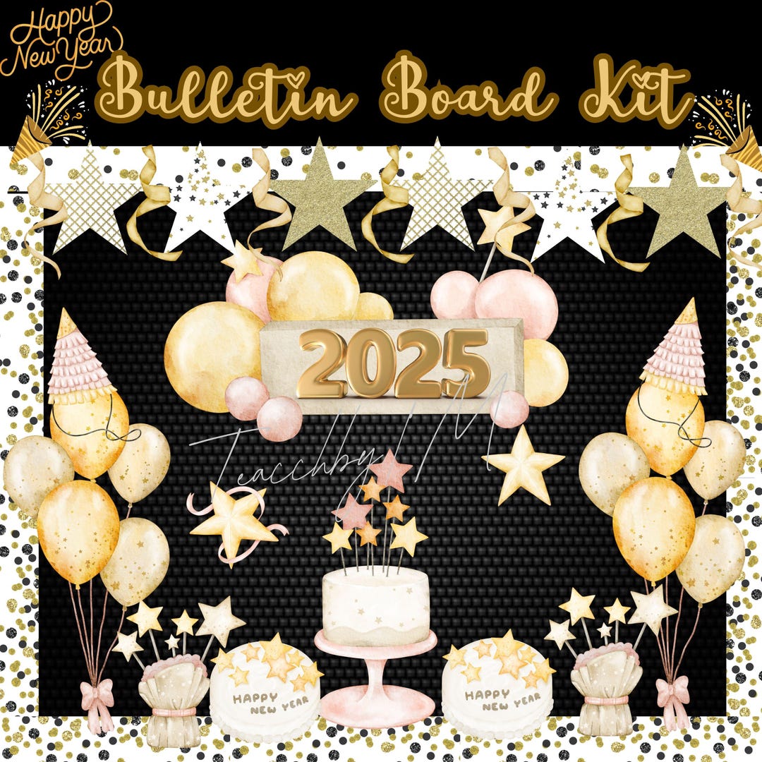 Happy New Year Bulletin Board Kit L January Bulletin Board L Shine ...