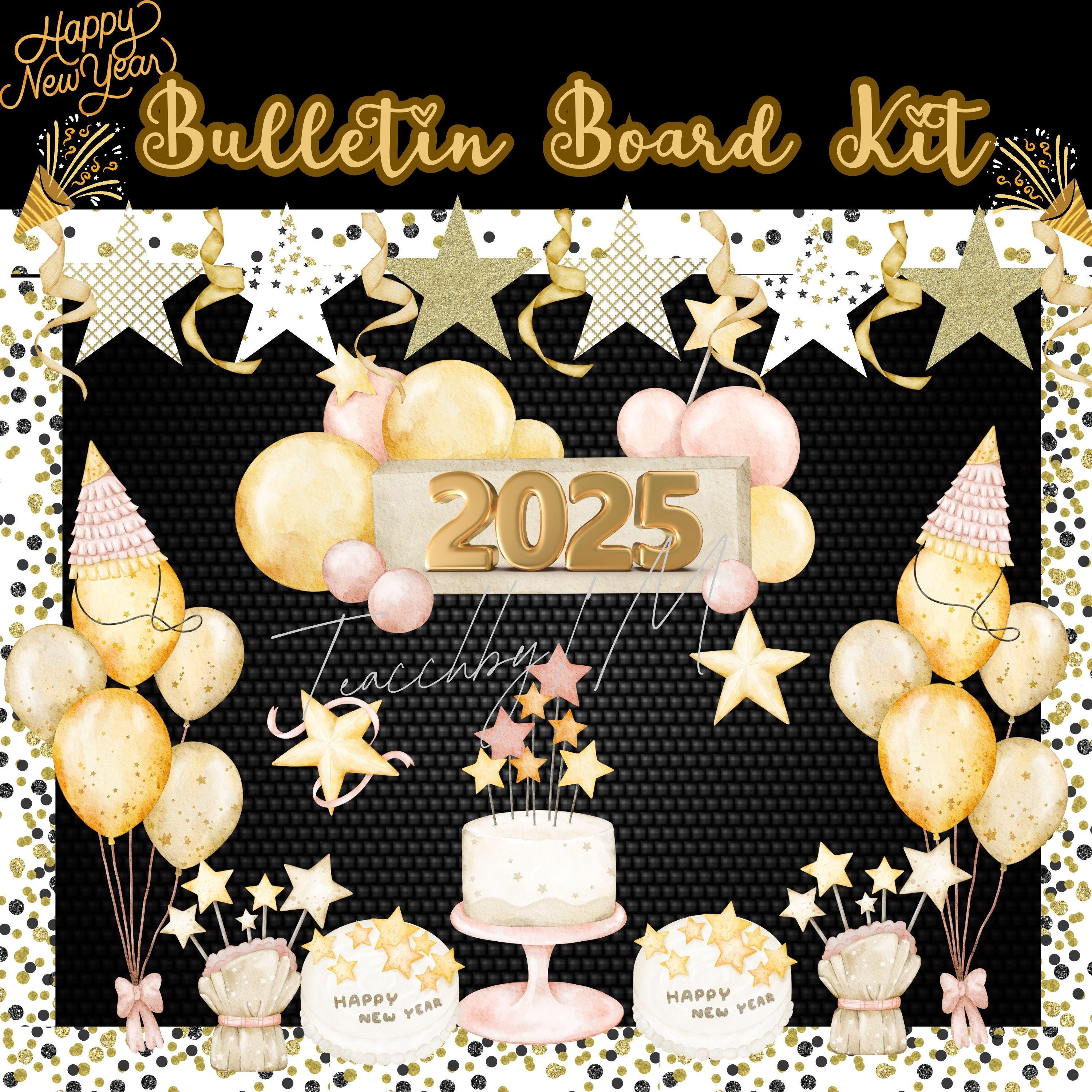 Happy New Year Bulletin Board Kit L January Bulletin Board L Shine ...