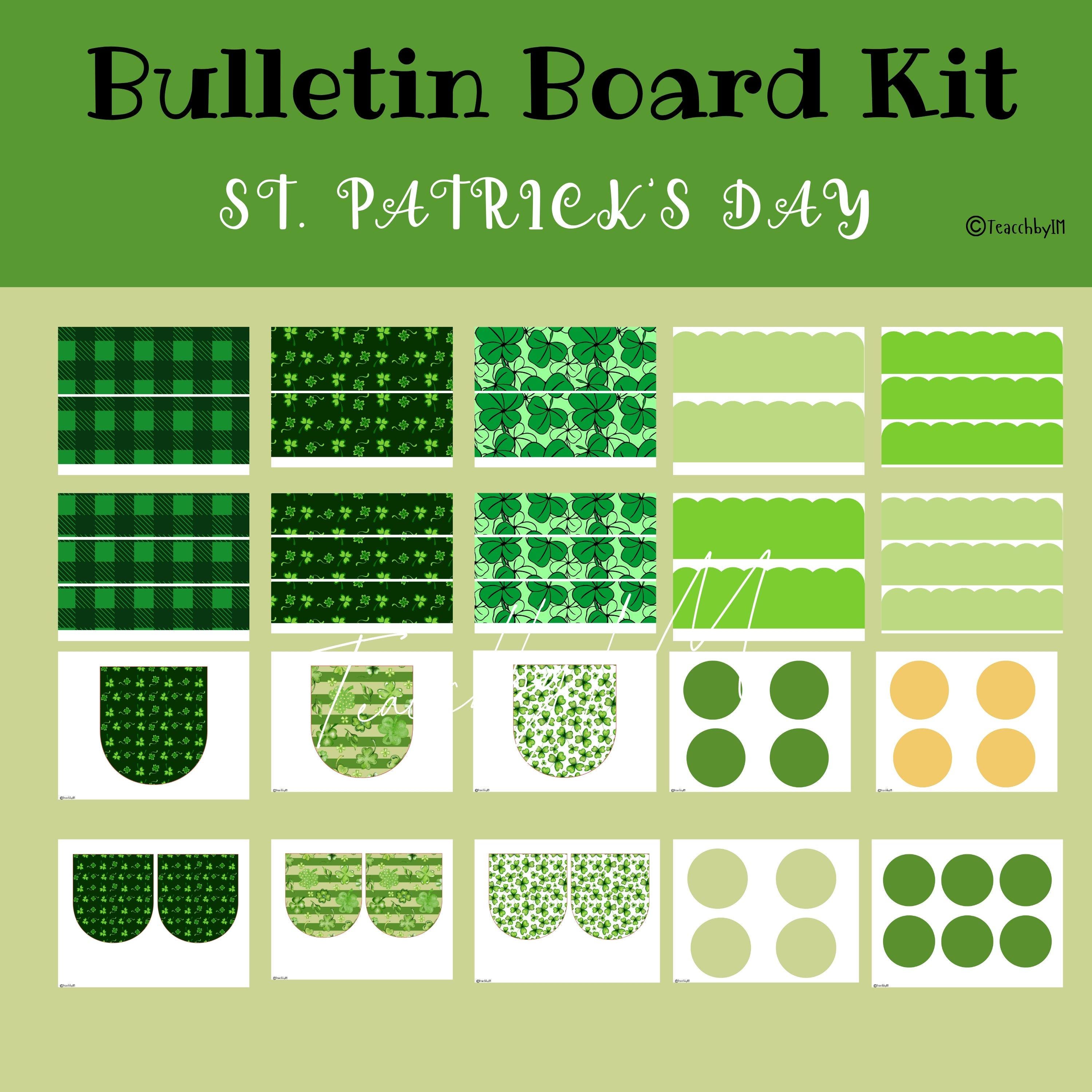 St. Patrick's Day Bulletin Board Kit: Shamrock Decor (PDF & PPT) - Etsy